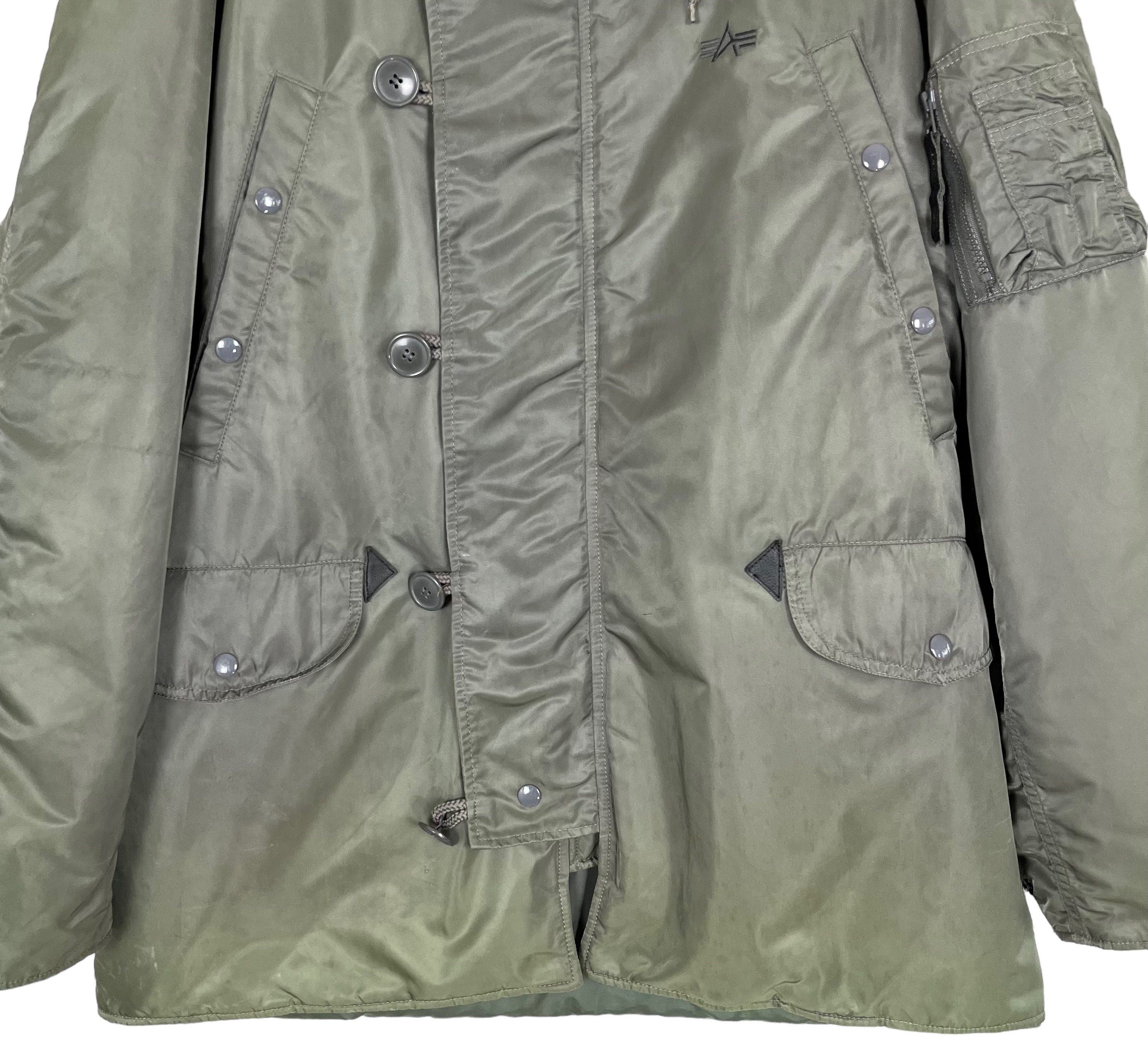 Alpha Industries Military Parka Jacket Green Size Large Made in Vietnam ...