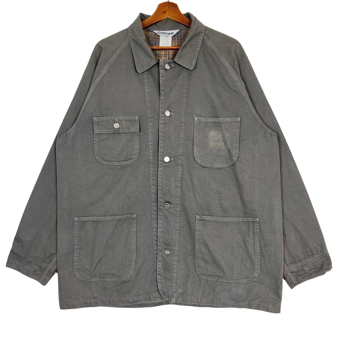 Carhartt Cotton Workers Chore Jacket Grey Size Extra Large XL - Etsy