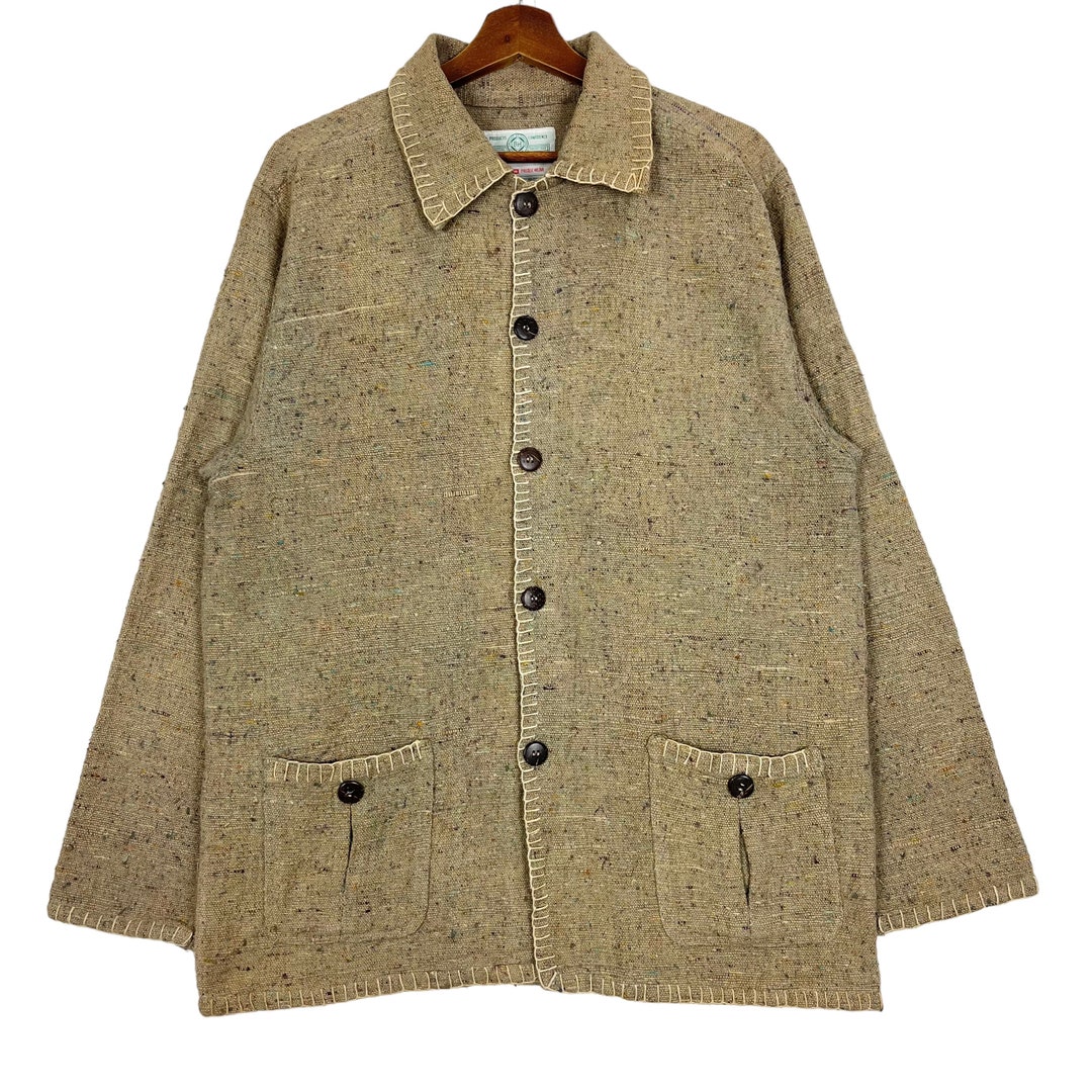 Vintage Bourbon House Hemp Chore Jacket Brown Size Medium Made in India ...