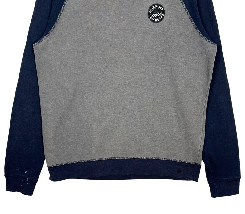 Quicksilver Pullover Jumper Crewneck Sweatshirt Grey Navy Blue in Size ...
