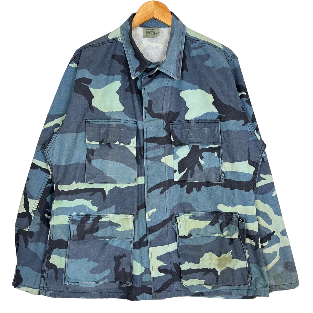 NATO Military Camouflage Single Layer Utility Field Jacket Blue Size ...
