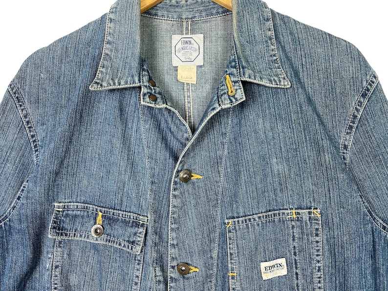Vintage Edwin Over Work Denim Chore Jacket Blue Size Large - Etsy