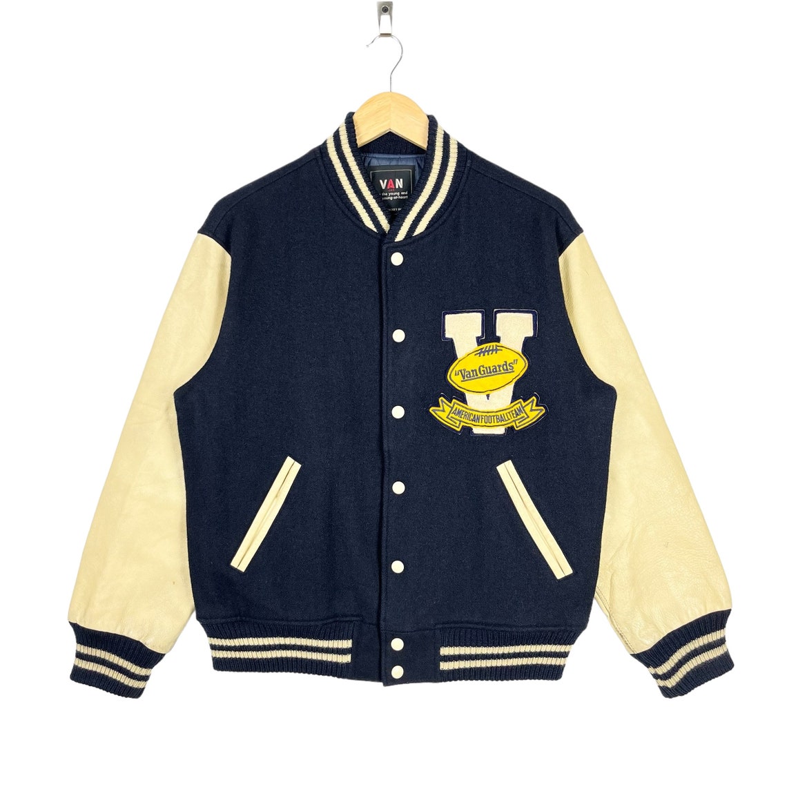 Vintage 90’s Van Jac Van Guards American Football Leather Varsity ...