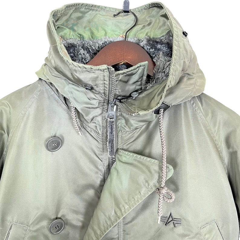 Alpha Industries Military Parka Jacket Green Size Large Made in Vietnam ...