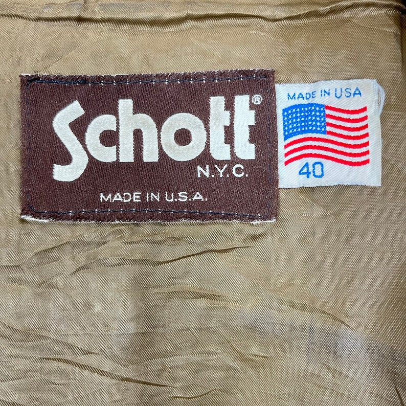 Vintage Schott USA Suede Leather Zip up Jacket Made in USA Bikers ...