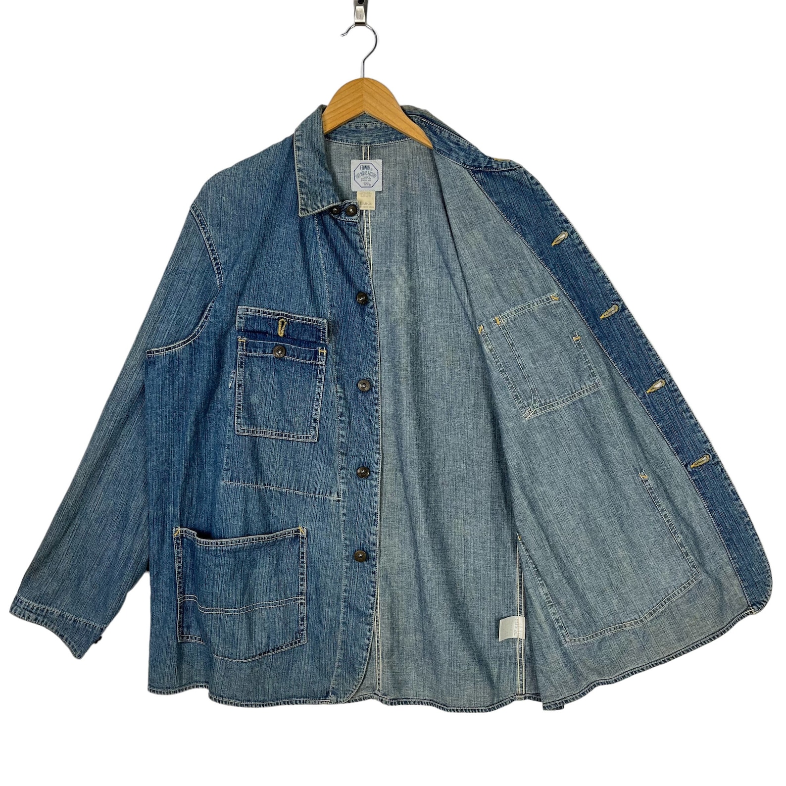 Vintage Edwin Over Work Denim Chore Jacket Blue Size Large - Etsy