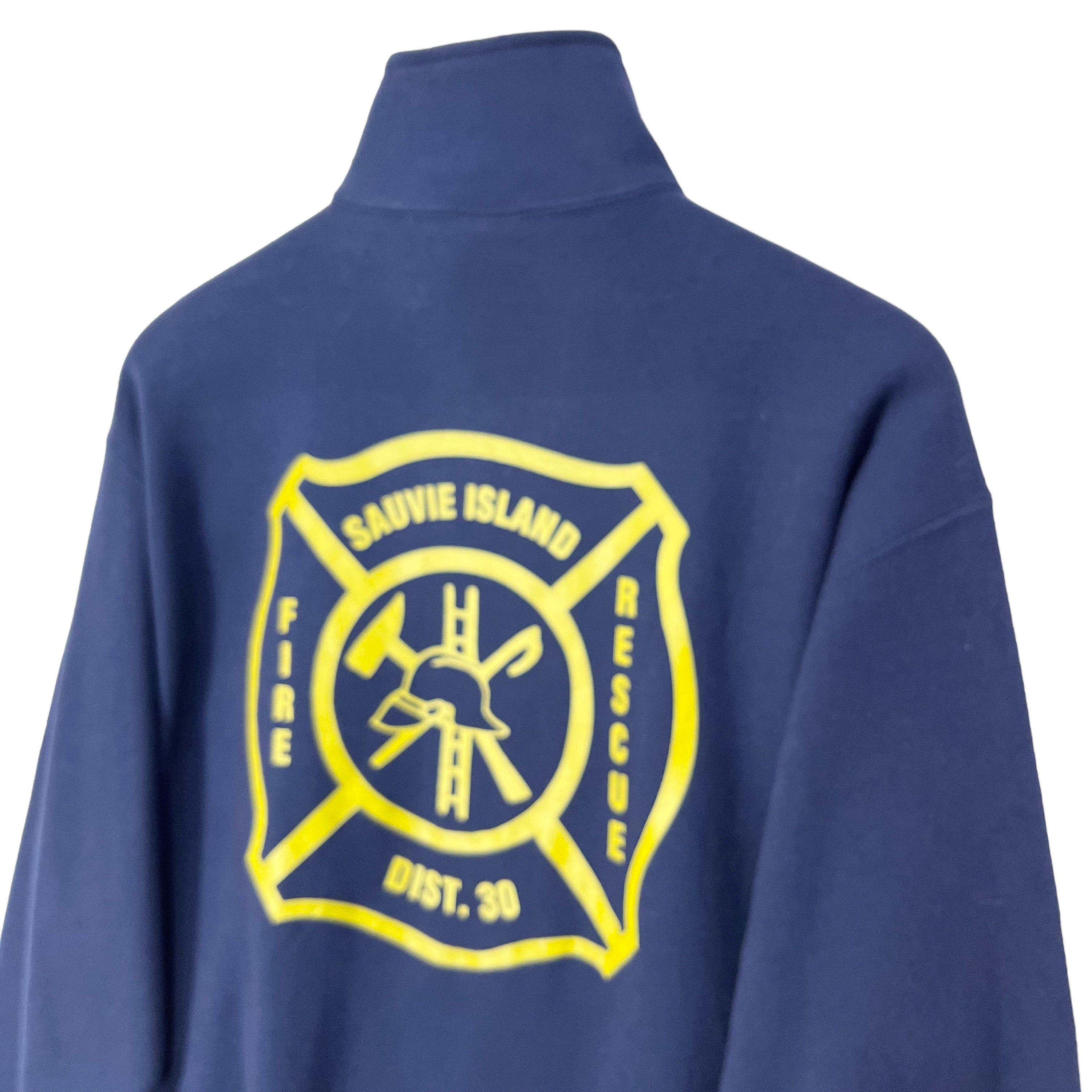 Vintage Sauvie Island Fire Rescue Firefighters Fireman Quarter Zipper ...