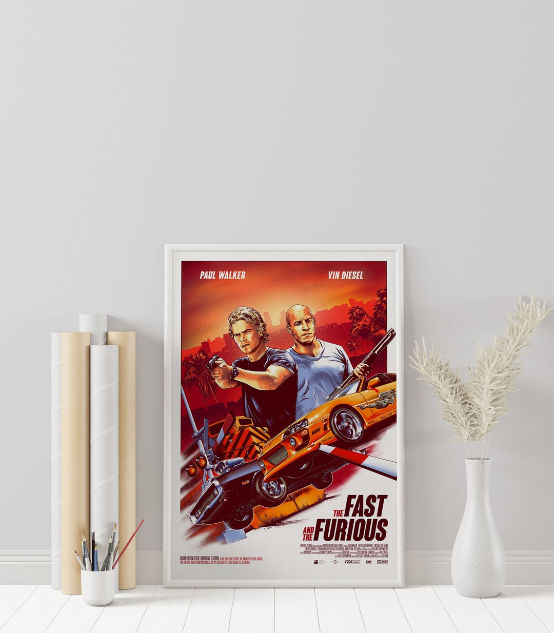 The Fast and the Furious Poster - Van Diesel - Paul Walker - Minimalist ...