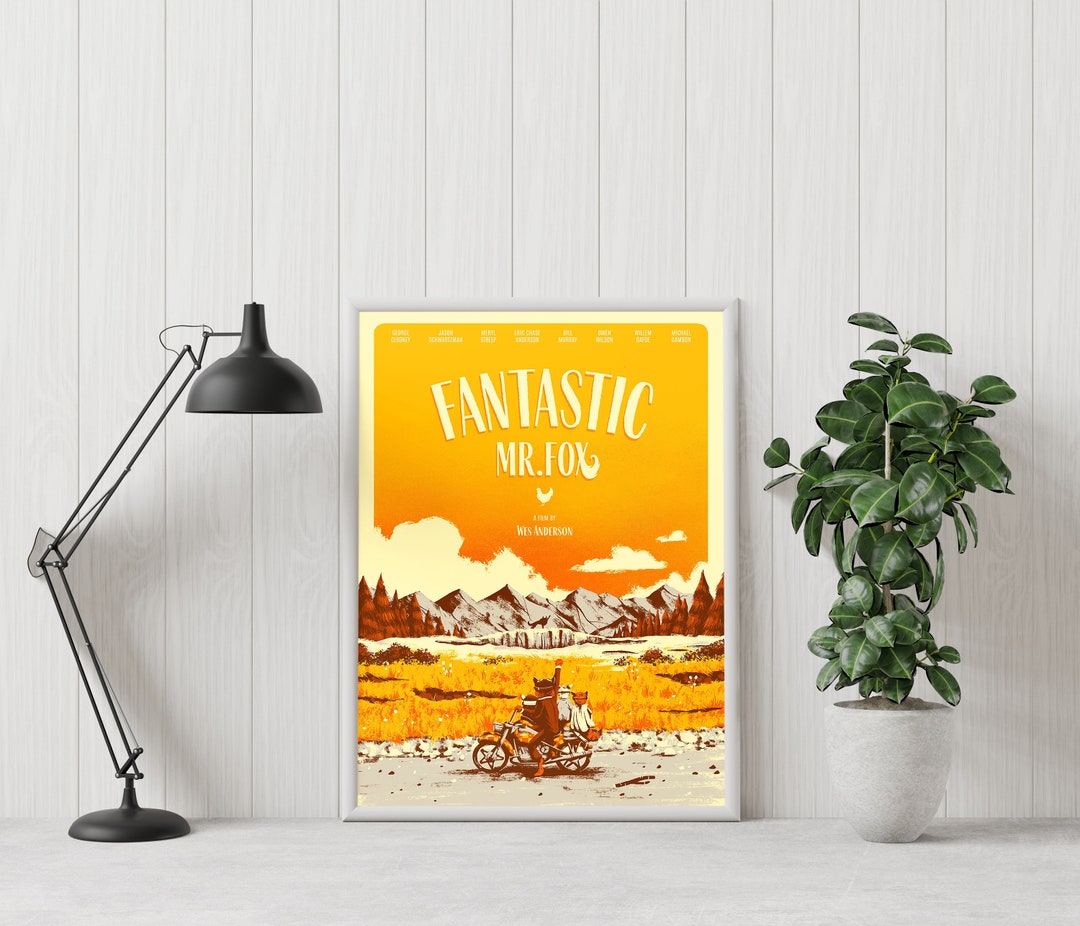 Fantastic Mr. Fox Poster Wes Anderson Minimalist Movie Poster Vintage ...