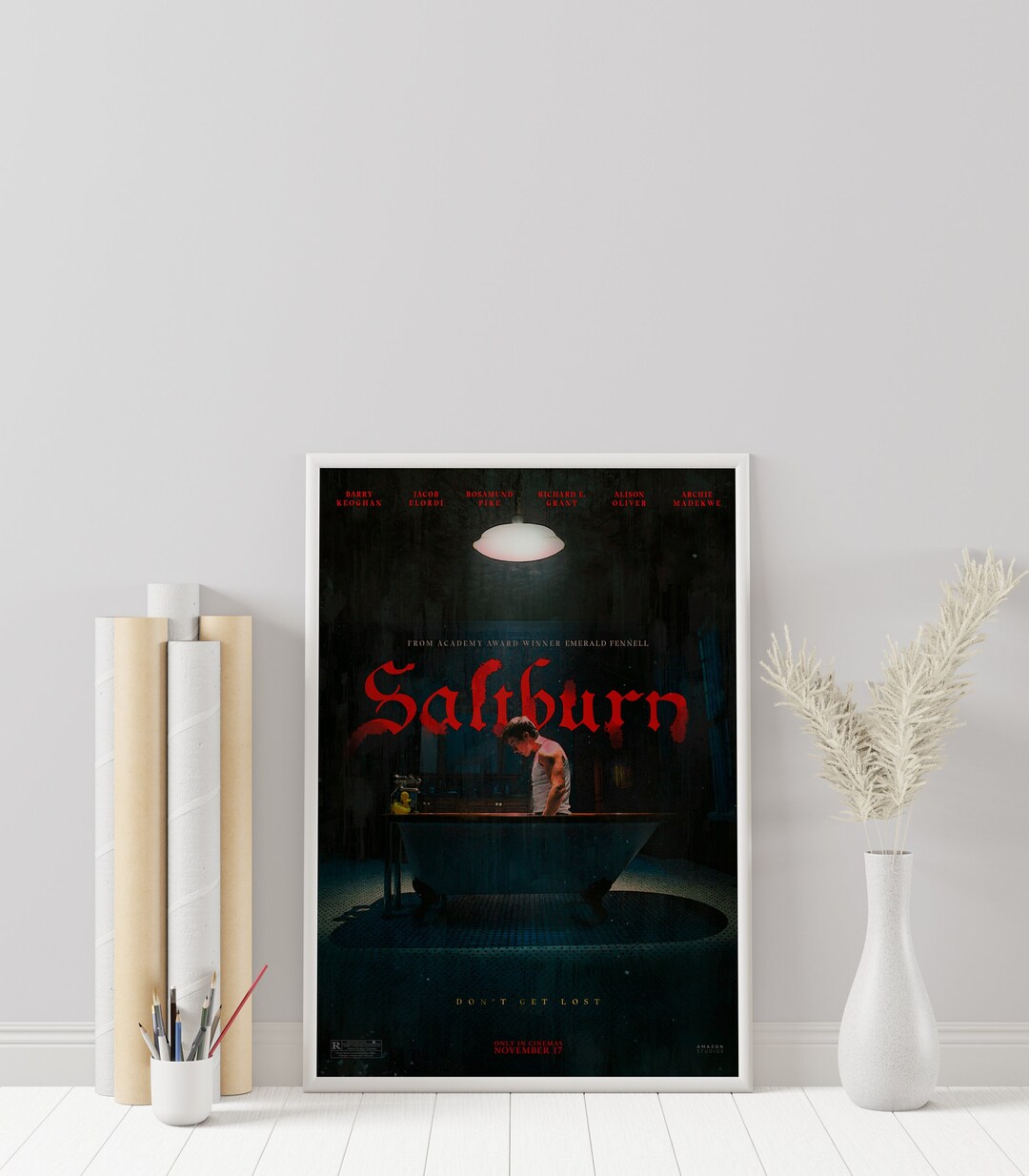Saltburn Poster Emerald Fennel Minimalist Movie Poster Vintage Retro ...