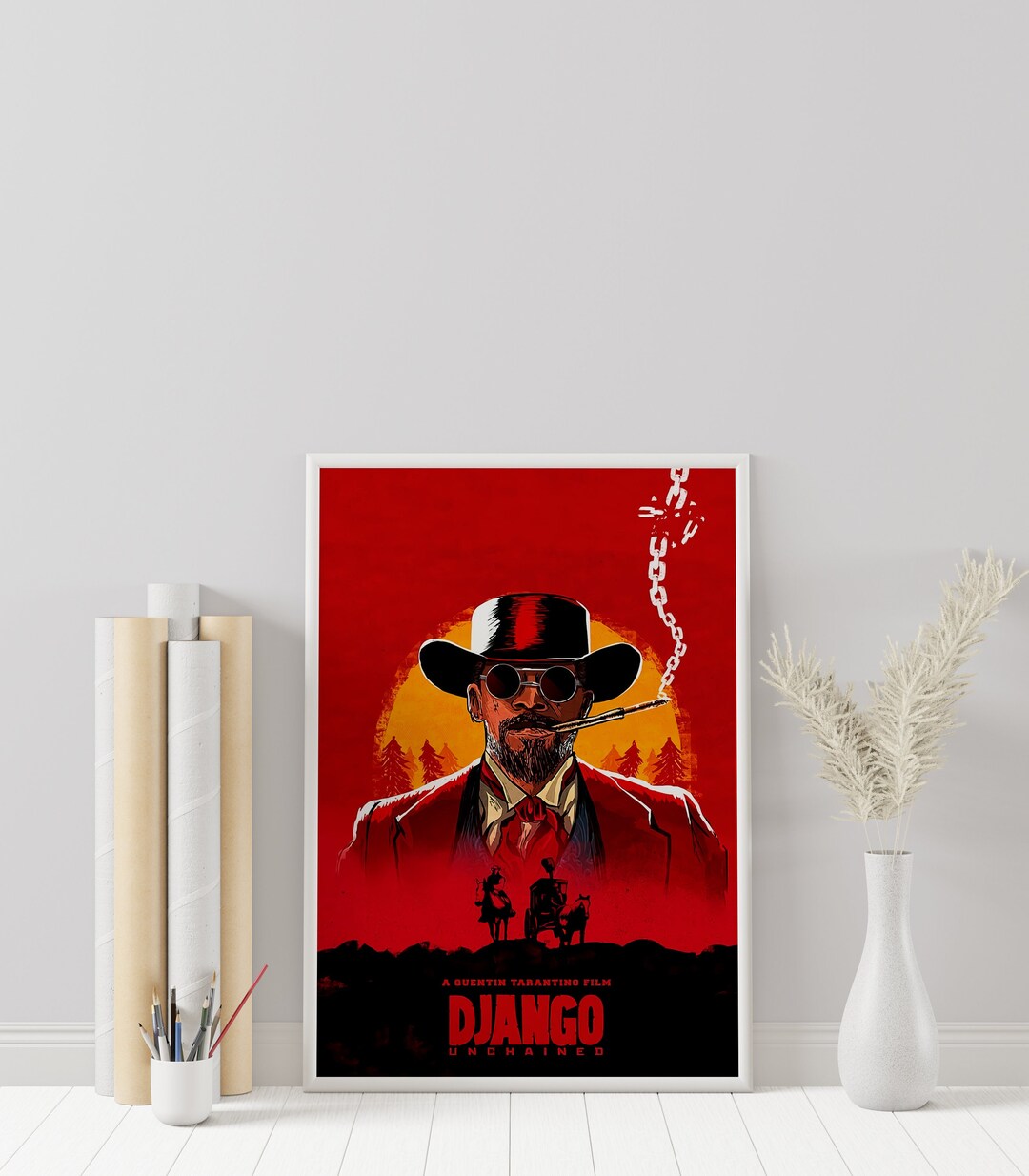 Django Unchained Poster Quentin Tarantino Minimalist Movie Poster ...