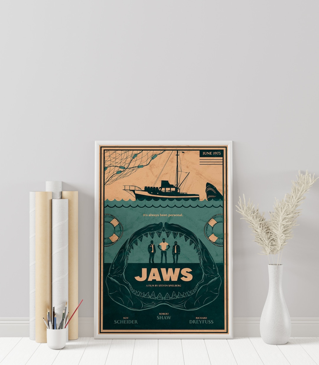 Jaws Poster Jaws Steven Spielberg Minimalist Movie Poster Vintage Retro ...