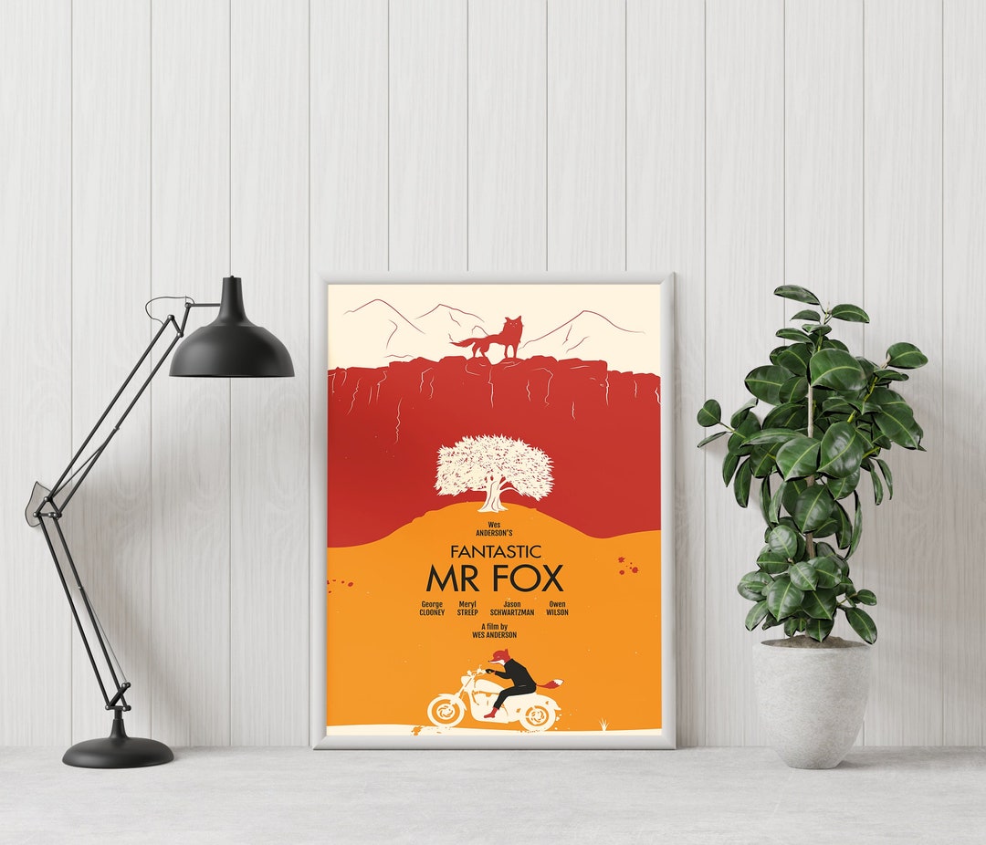 Fantastic Mr. Fox Poster Wes Anderson Minimalist Movie Poster Vintage ...