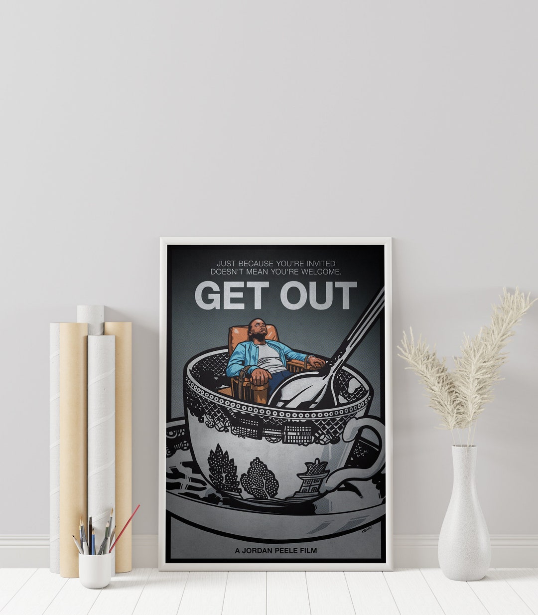 Get Out Poster Jordan Peele Minimalist Movie Poster Vintage Retro Art ...