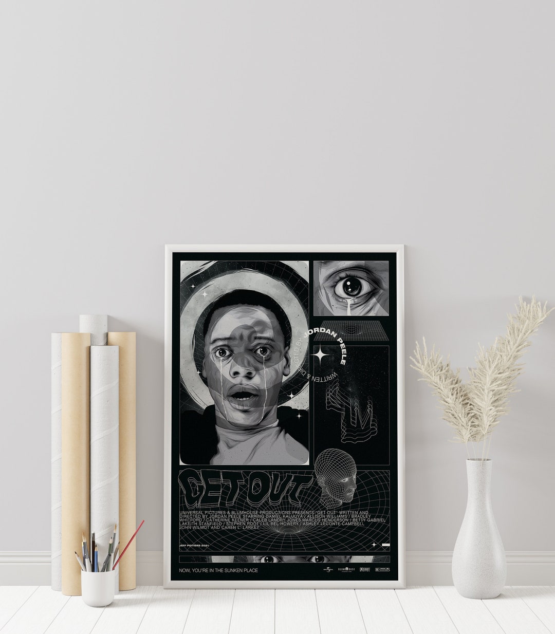 Get Out Poster Jordan Peele Minimalist Movie Poster Vintage Retro Art ...