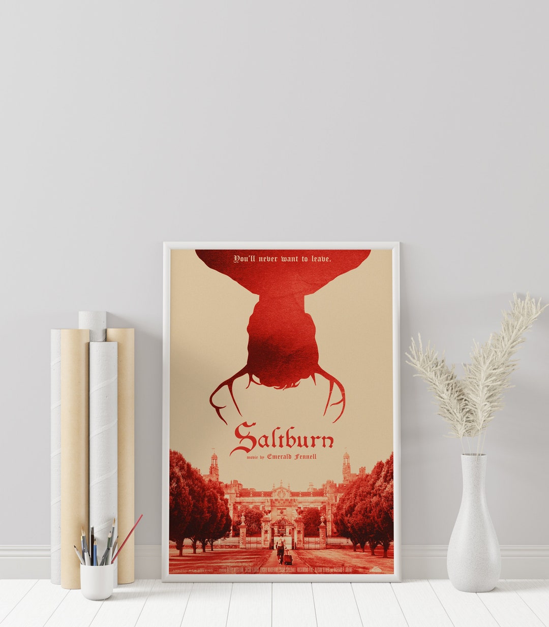 Saltburn Poster Emerald Fennel Minimalist Movie Poster Vintage Retro ...