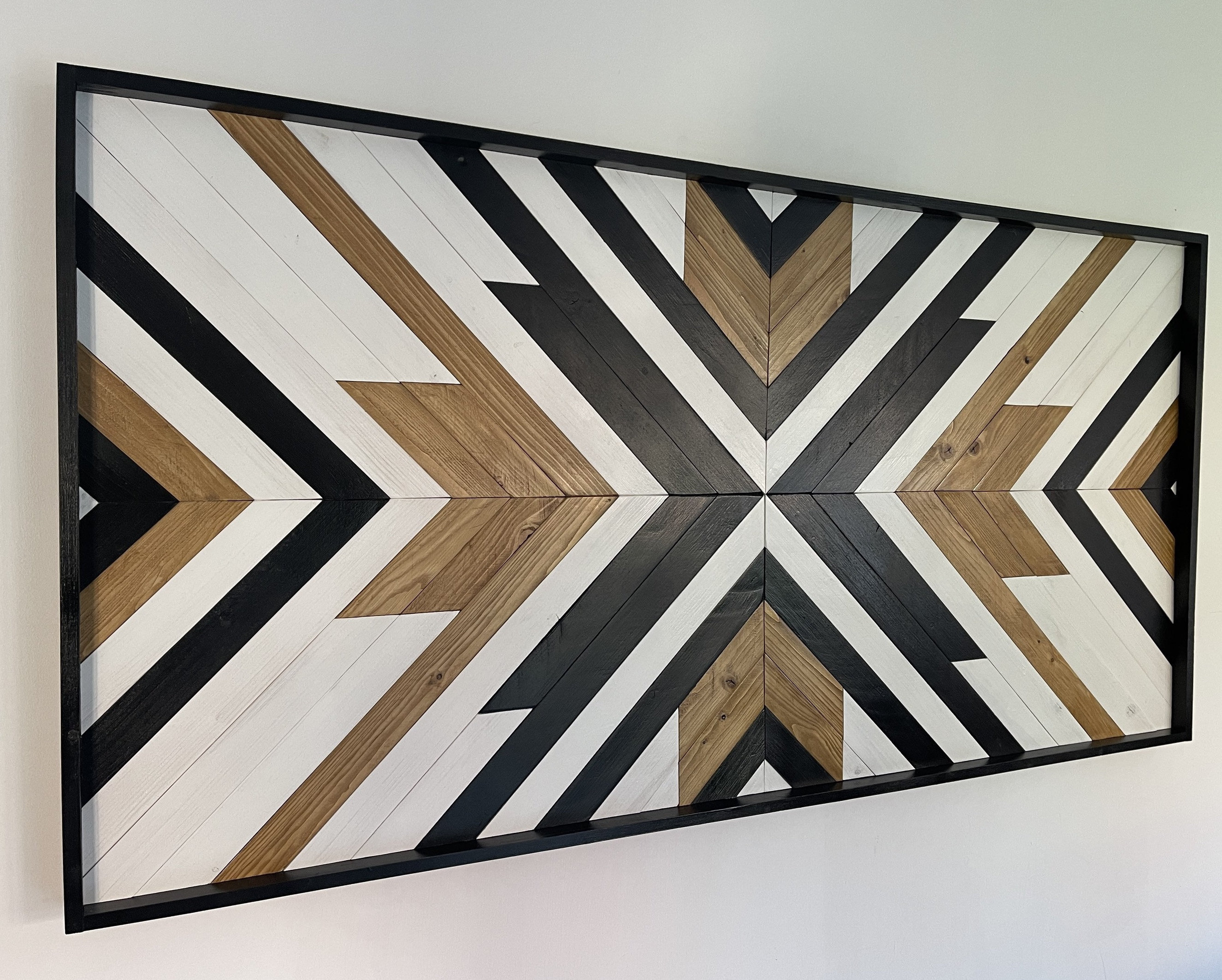 Wooden Mosaic Rustic Wall Art Wall Mosaic Geometric Wood - Etsy