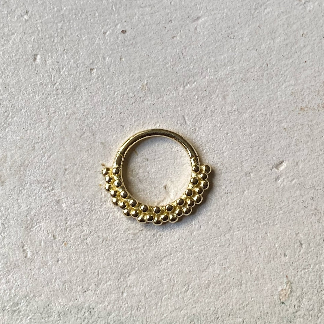 14K Solid Uniqe Hinge Hoop Piercing, Gold Hoop Helix Piercing, Nose ...