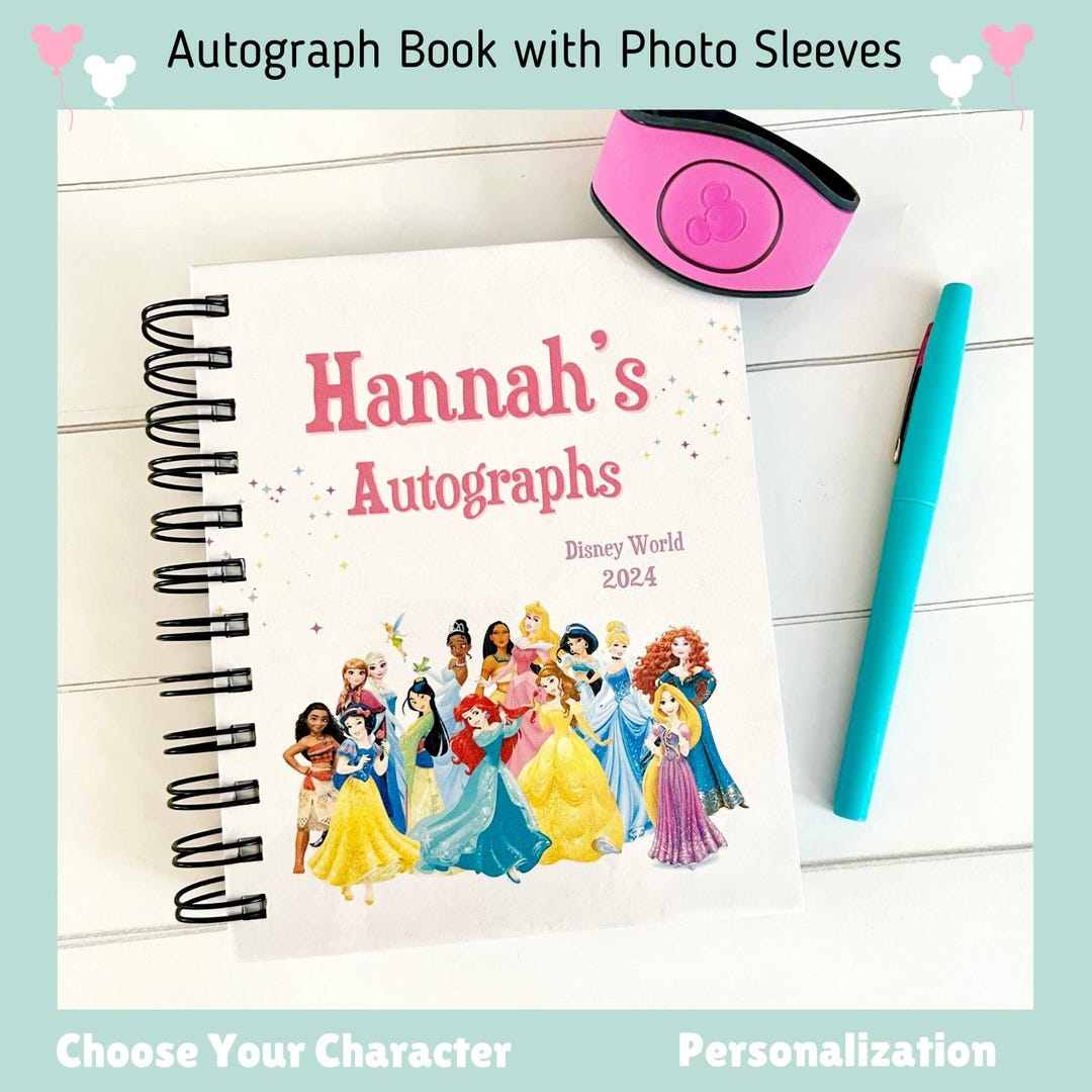 Autograph Book WITH Photo Sleeves, Disney Autograph Books, Disney ...