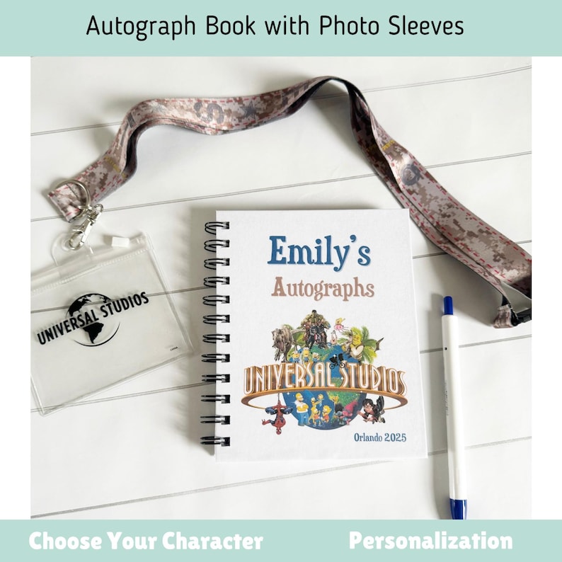 Character Autograph Book With Photo Sleeves - Universal Parks Keepsake ...
