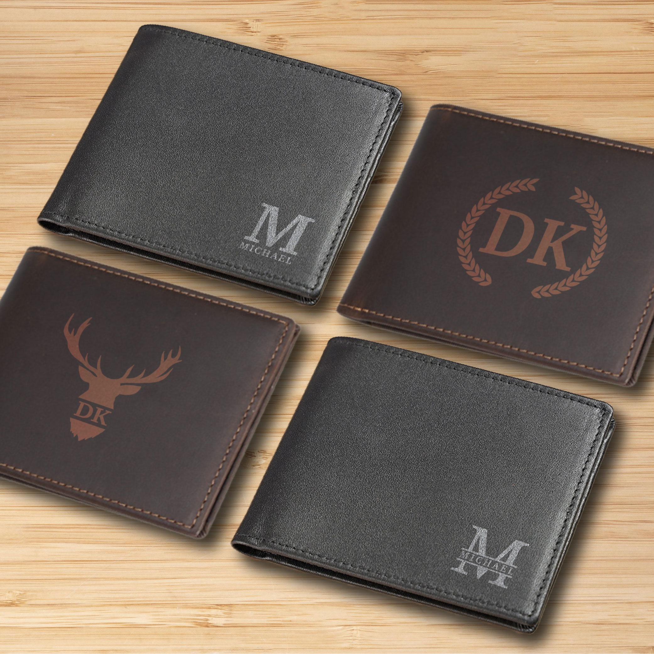Custom Engraved Wallet Men's Wallet Leather Wallet Personalized ...