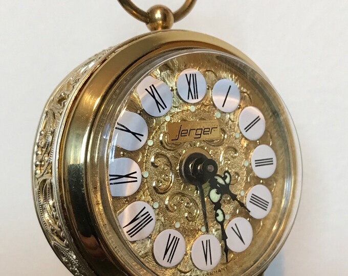 Vintage Collectible Brass Filigree Clock by Jerger - Etsy