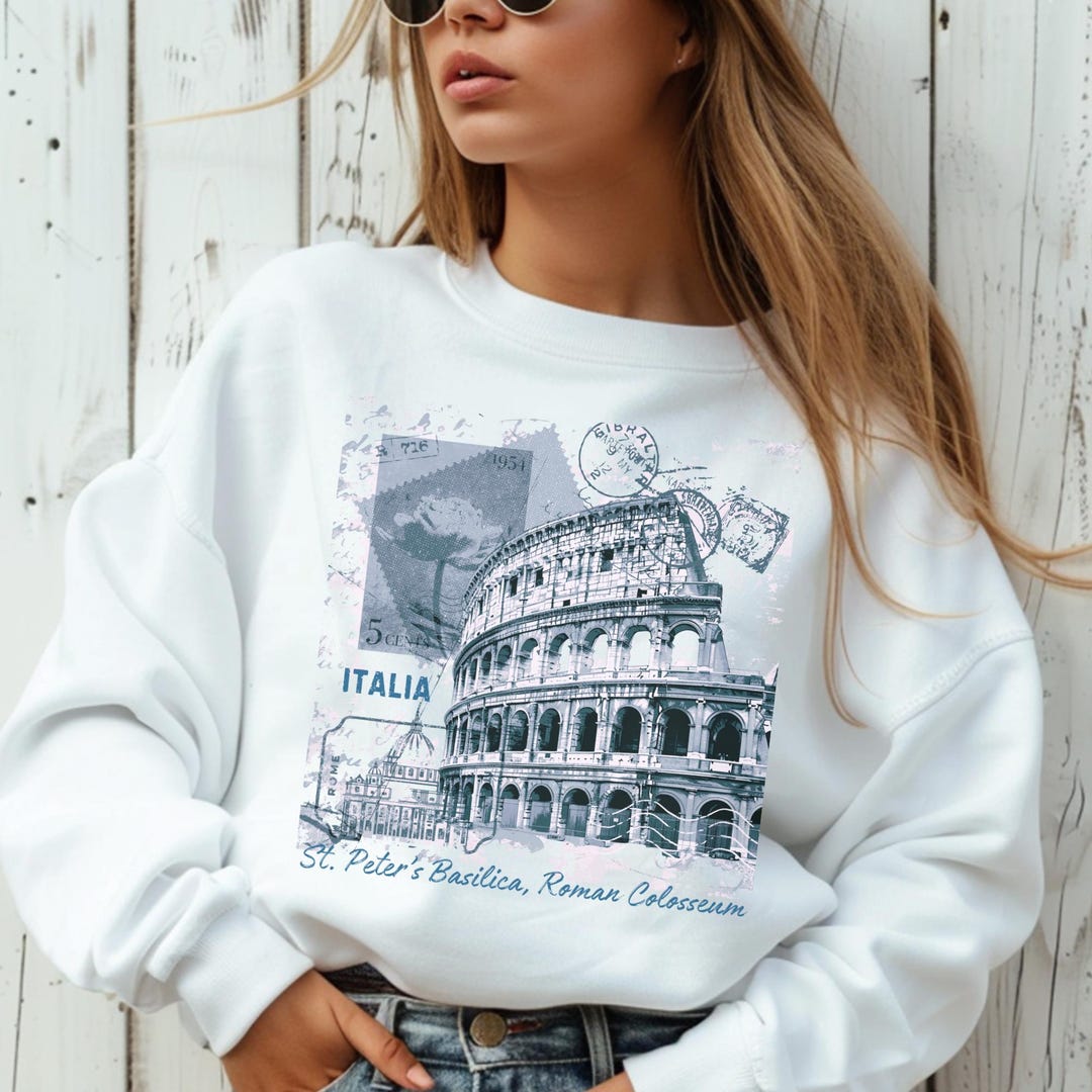 Vintage Rome Sweatshirt, Roman Ruins Crewneck, Italy Travel Jumper ...