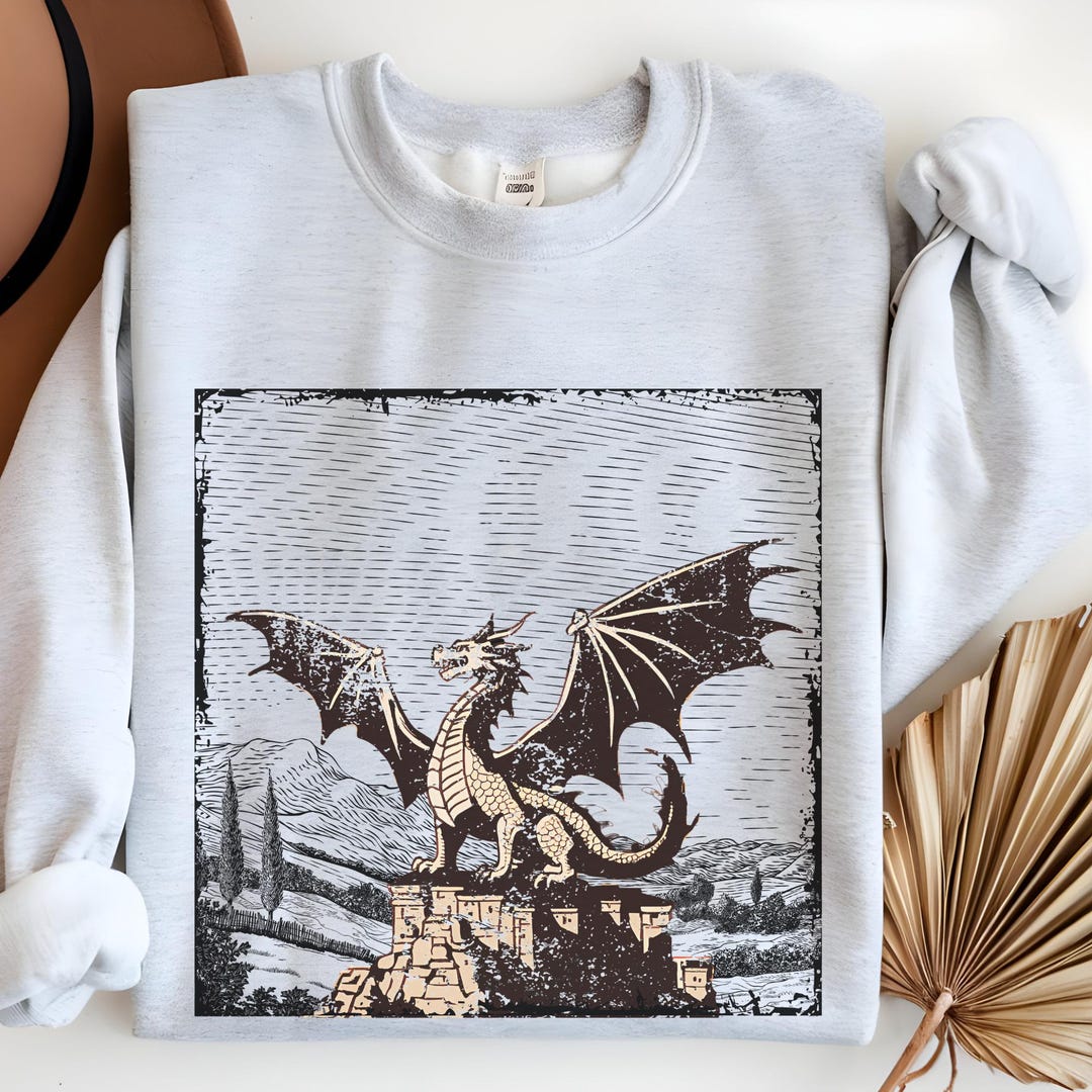 Medieval Dragon Sweatshirt, High Fantasy Dragon Jumper, Castlecore ...