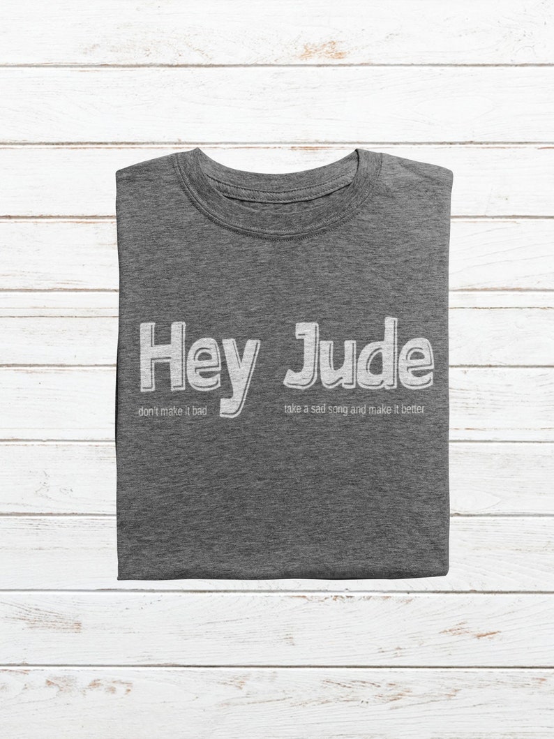 The Beatles Hey Jude T Shirt, Black Beatles Shirt, Beatles Song Lyric ...