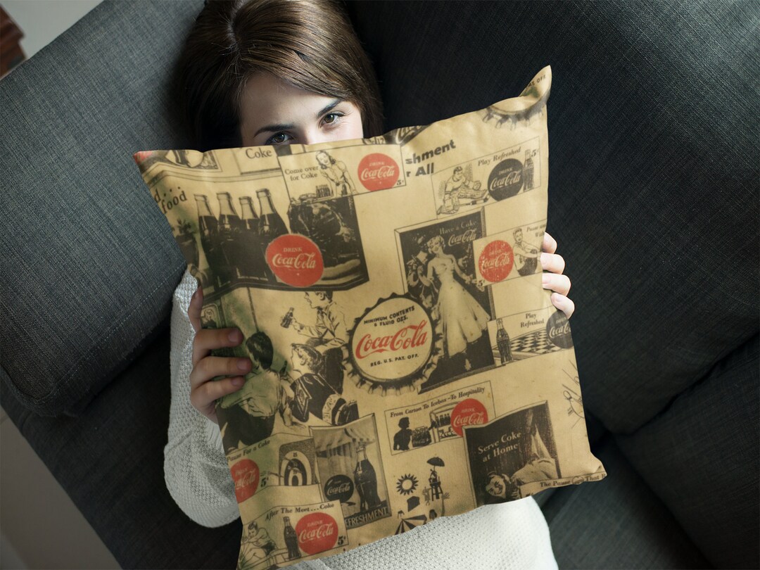 Coke Cola Square Pillow Case, Vintage Coke, Coke Lovers Gift ...