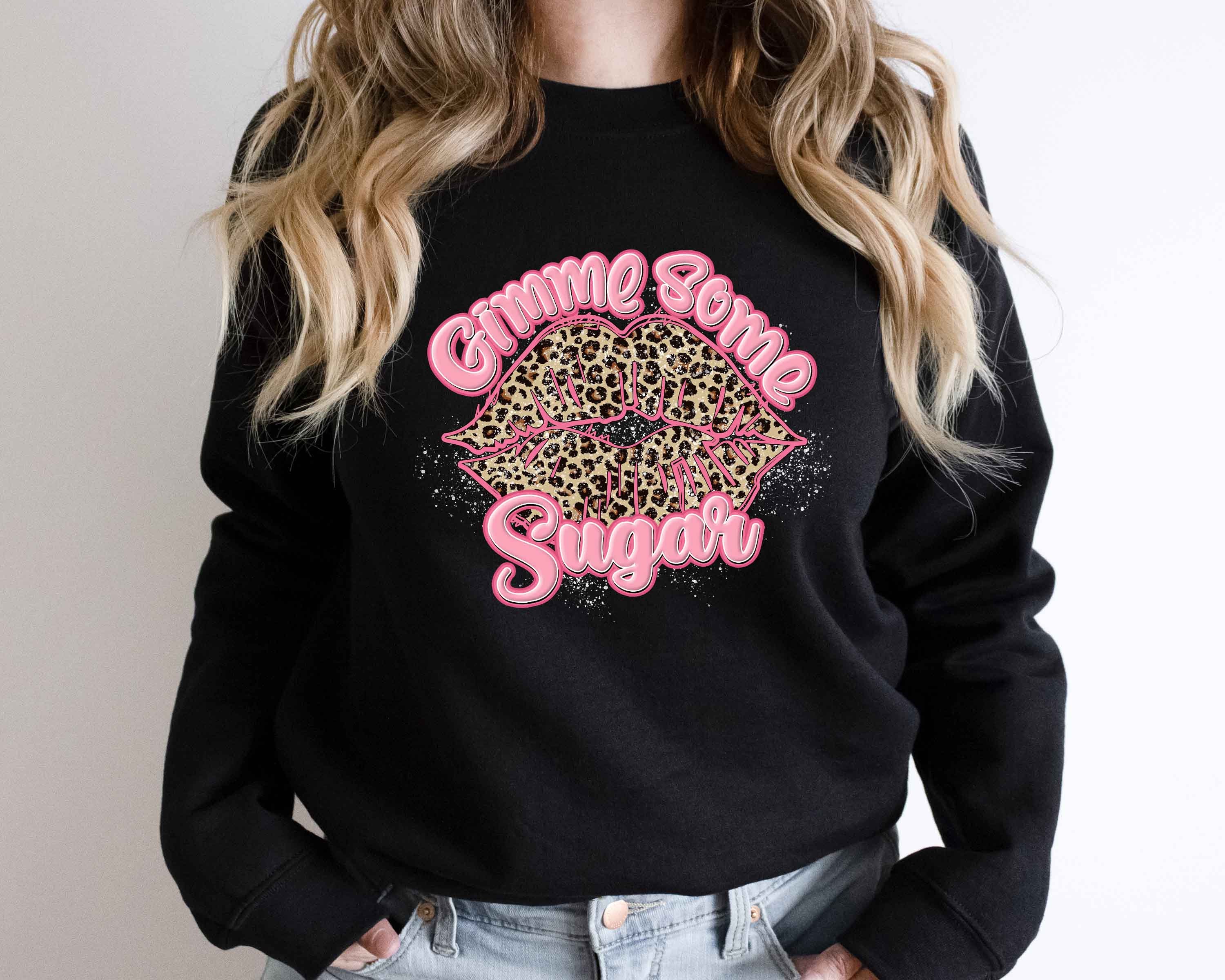 Gimme Some Sugar Leopard Lips Valentines Day Sweatshirt sold by Chetan ...