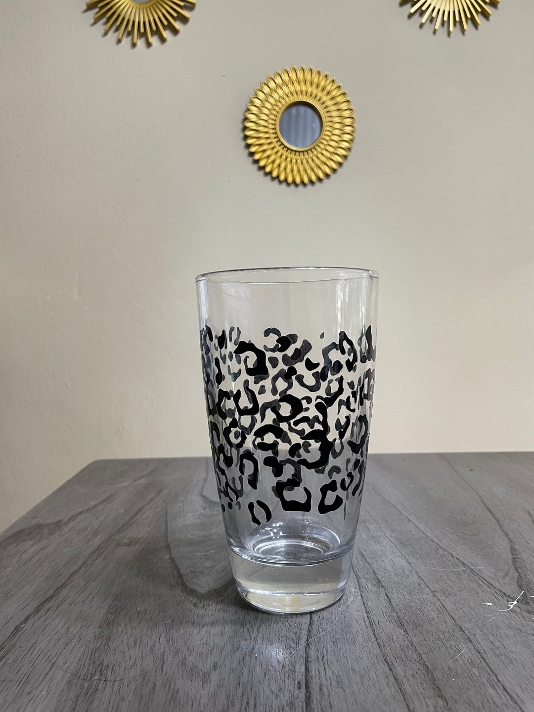 Glass Cheetah Print Cup - Etsy