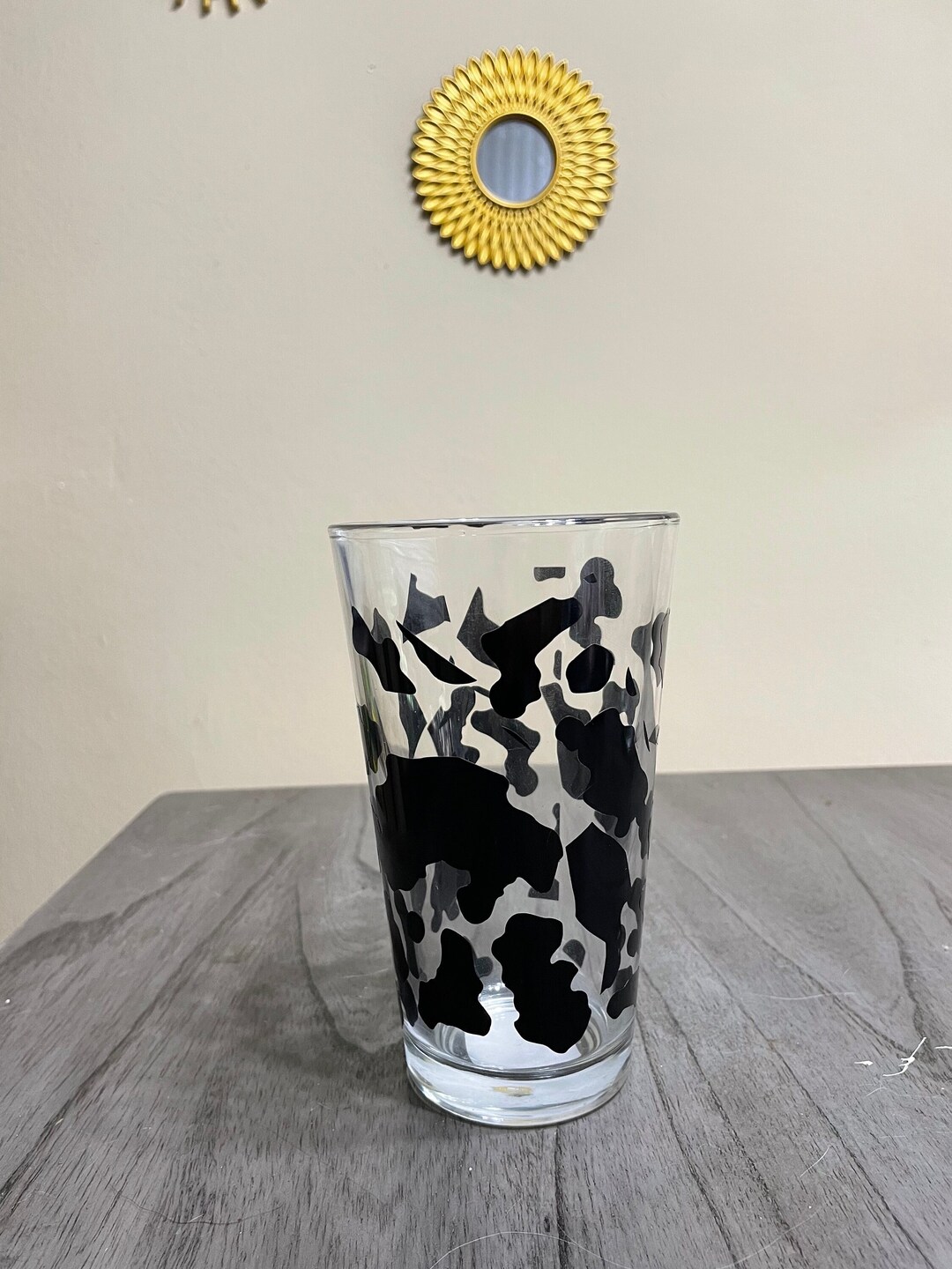 Glass Cow Print Cup - Etsy