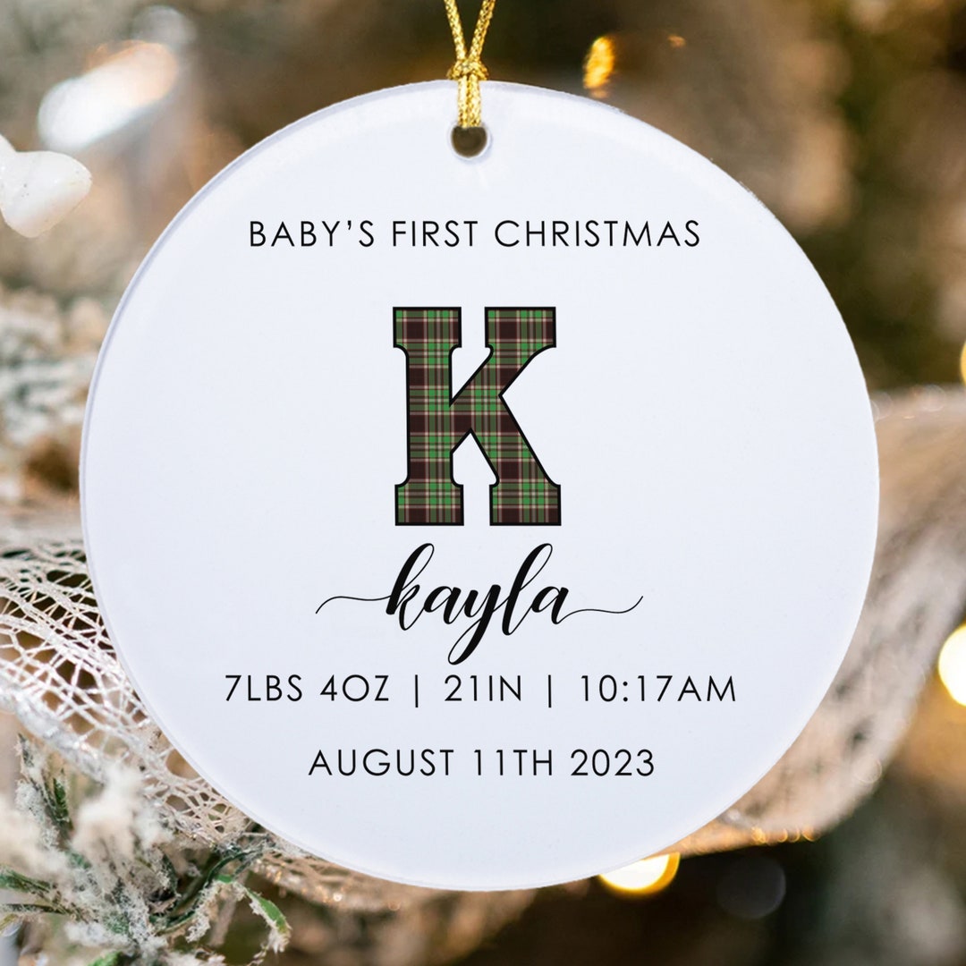 Baby Announcement, Baby Stats Ornament, Newborn Baby Birth Stat ...