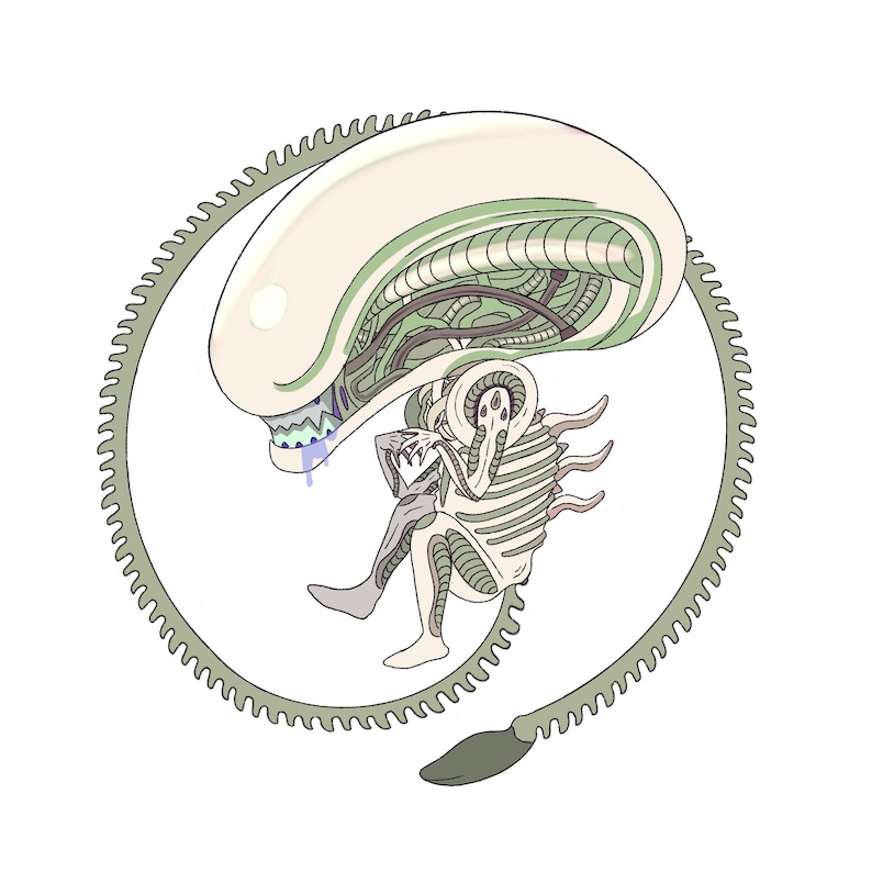 Holographic Alien Xenomorph Sticker - Etsy