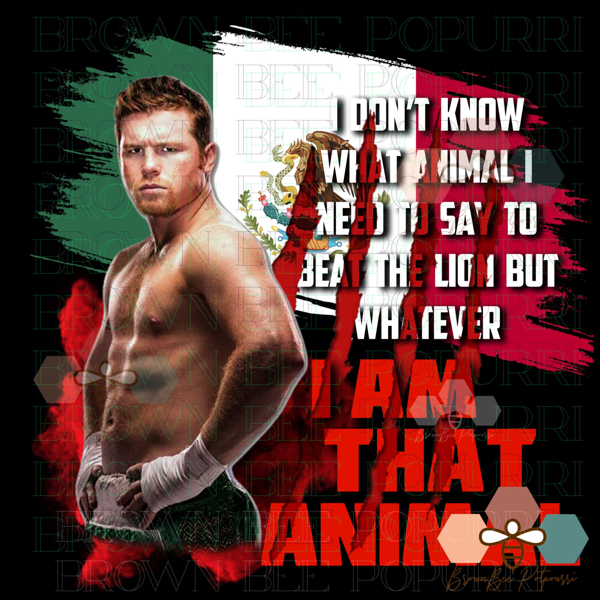 Canelo Alvarez Animal Quote PNG for DTF, DTG (digital Download) - Etsy