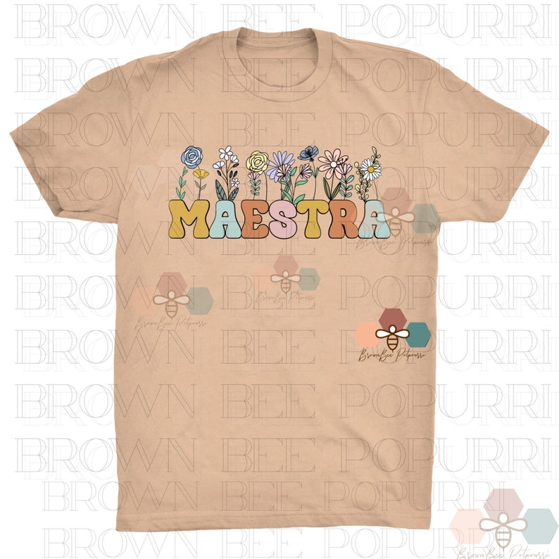 Maestra PNG Teacher Spanish Digital for DTF DTG Sublimation Boho ...