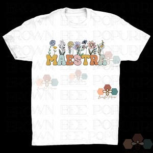 Maestra PNG Teacher Spanish Digital for DTF DTG Sublimation Boho ...