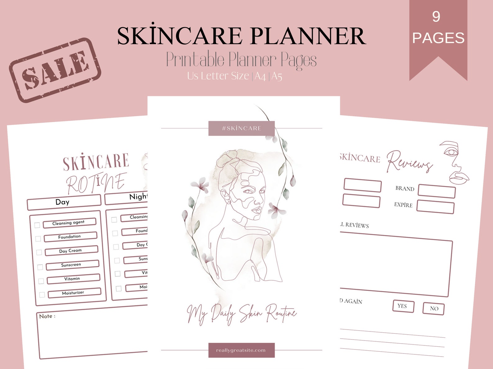 Skincare Printable Planner Skincare Routine Skincare Tracker Beauty ...