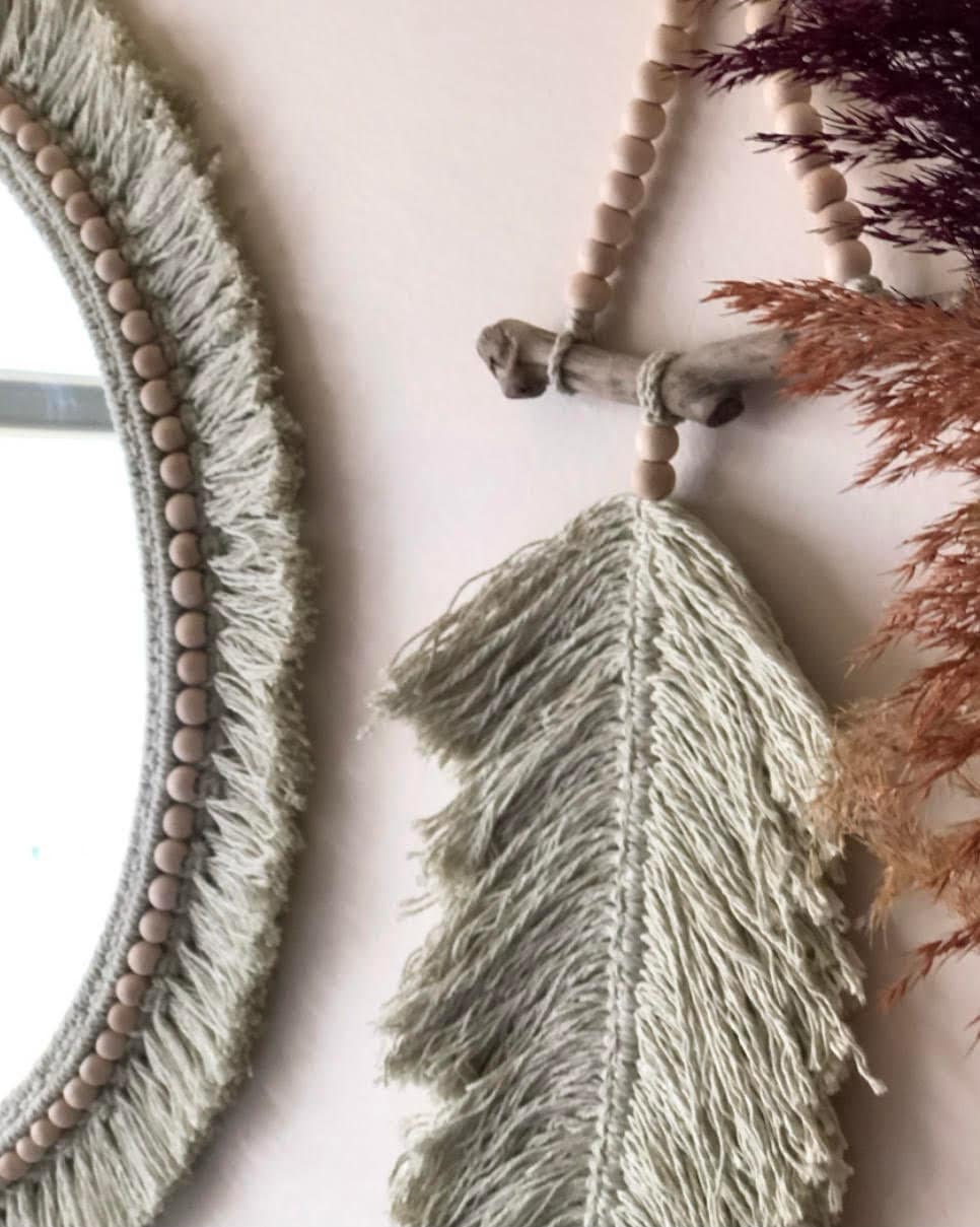 Green Large Mirror ,boho Mirror ,wall Hanging ,express Shipping 1-3 ...