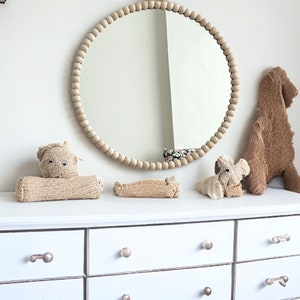 20" Round Beaded Mirror, Boho Baby Room Decor - Etsy