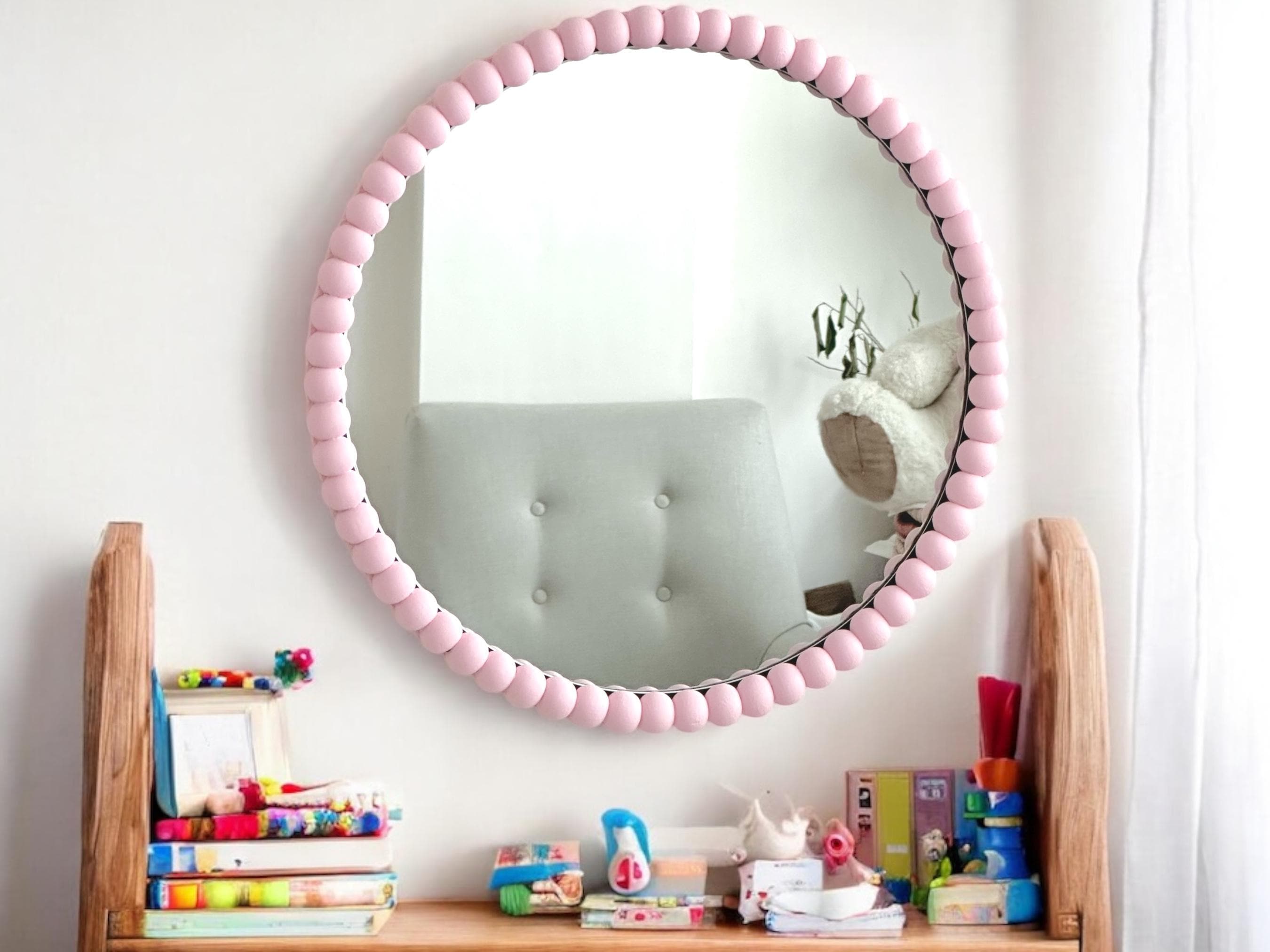 Nursery Wall Mirror, Boho Mirror, Large Beaded Mirror, Housewarming and ...