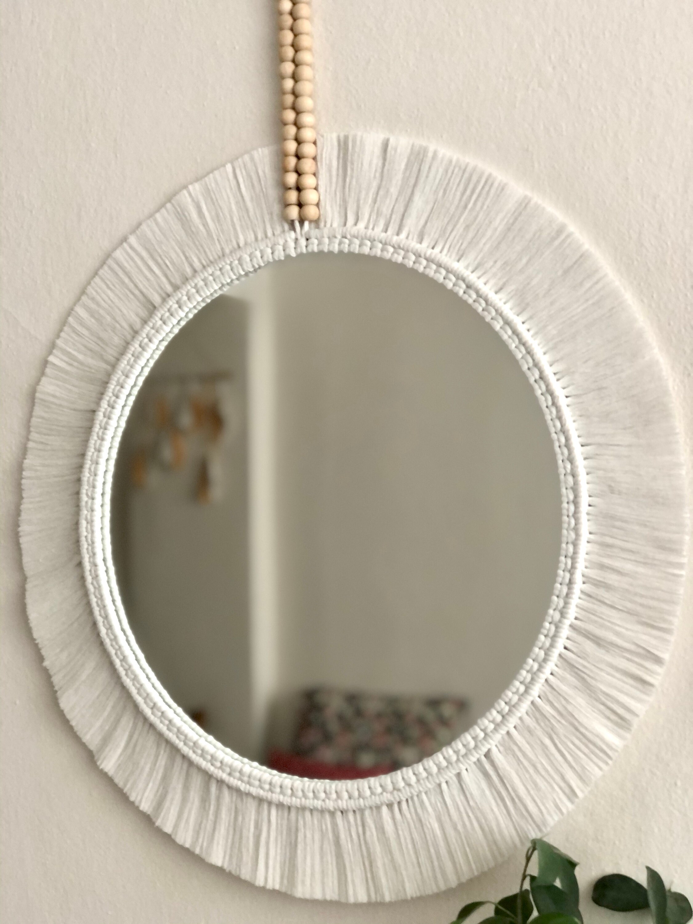 White Macrame Mirror Boho Baby Girl Room Decor Circle Wall - Etsy
