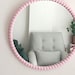 Pink Beaded Round Mirror, Boho Nursery Wall Decor - Etsy