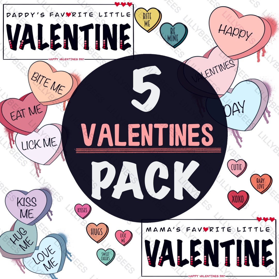Valentines Day Variety Pack, 5 Pack Vday, Valentines PNG, Mamas Little ...