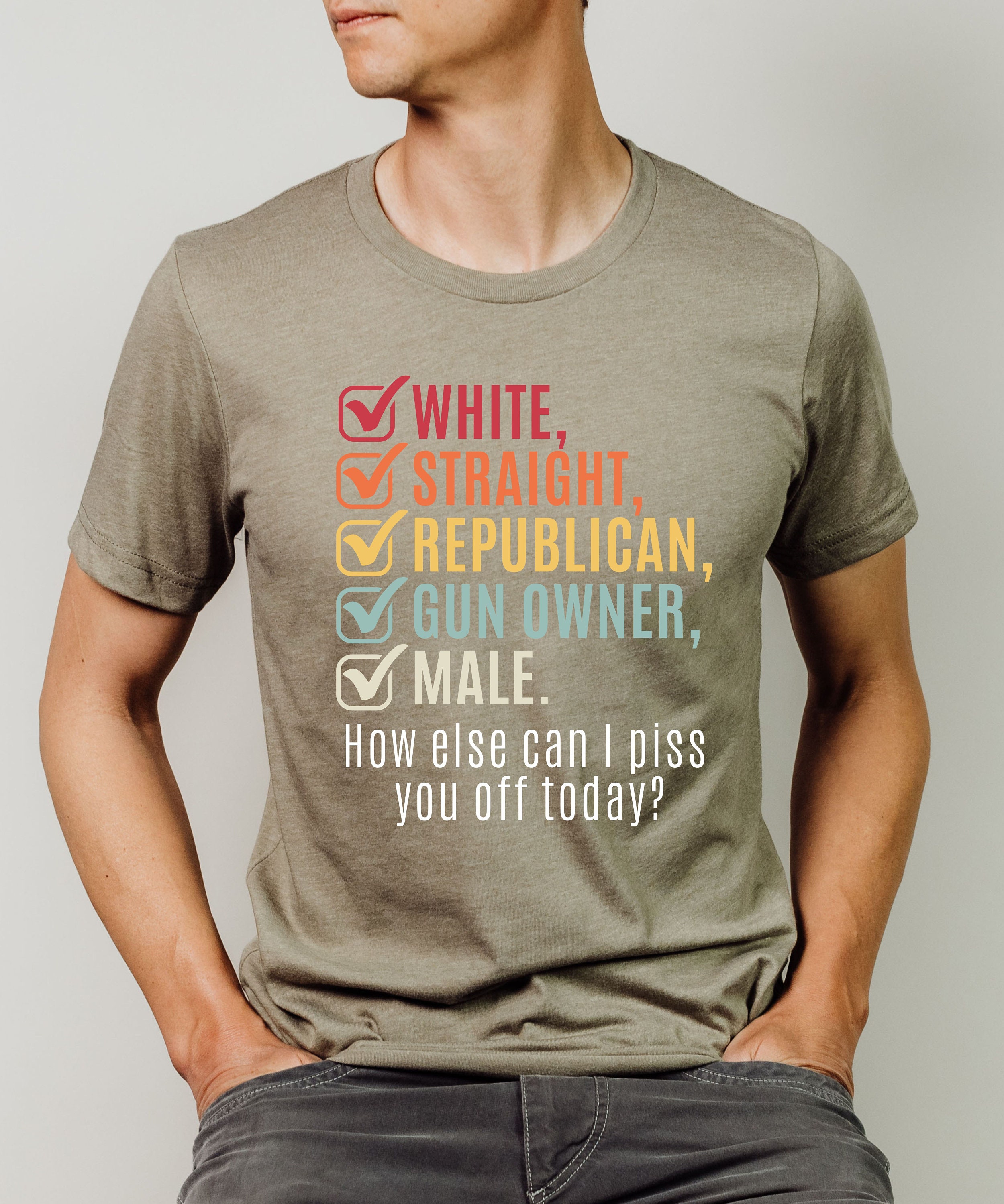 White Straight Republican Male Gun Owner T-shirt, Patriotic Shirt for ...