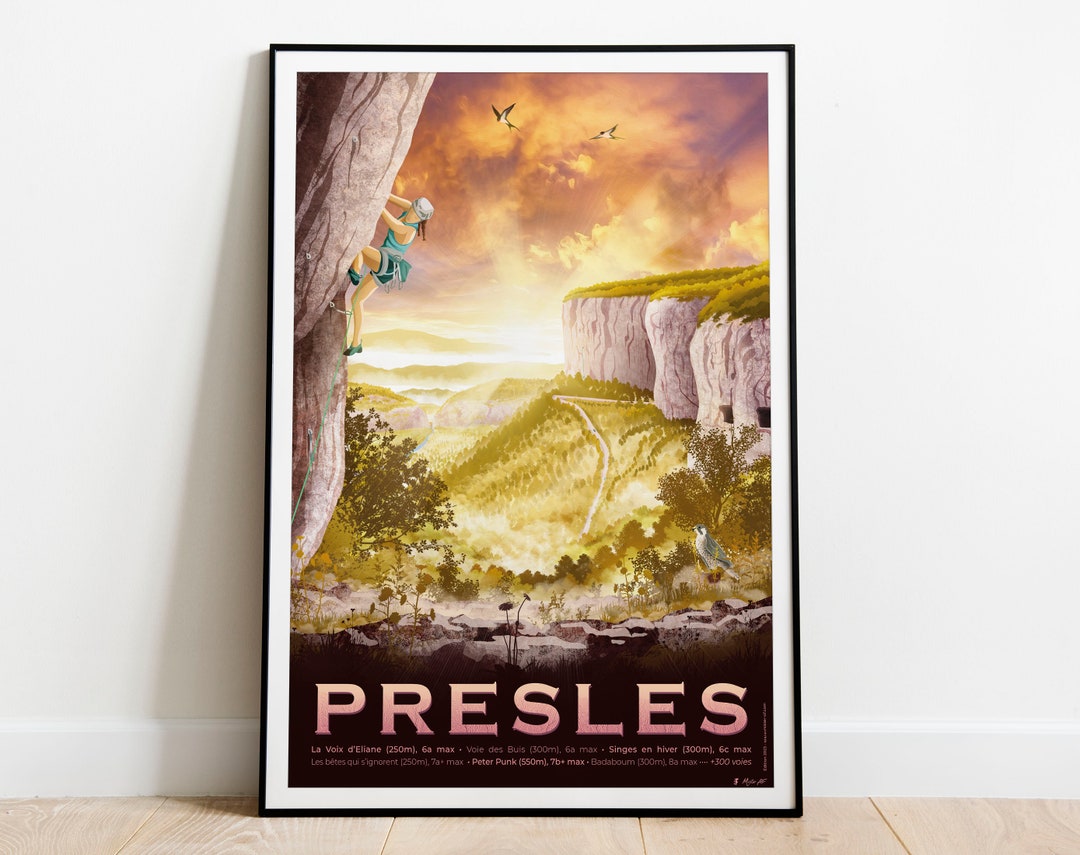 Presles Cliffs Poster, Vercors - Art Print on High-quality Paper ...