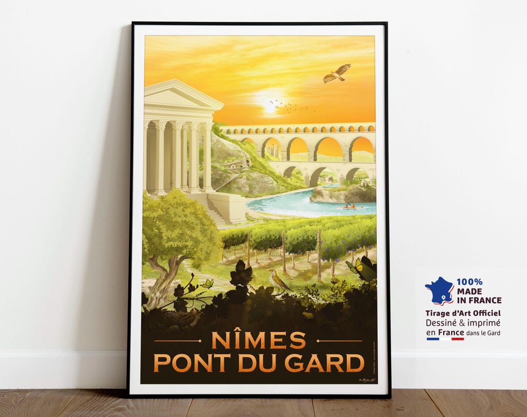 Nîmes Pont Du Gard Poster – Vintage Air France Inspired Wall Art ...