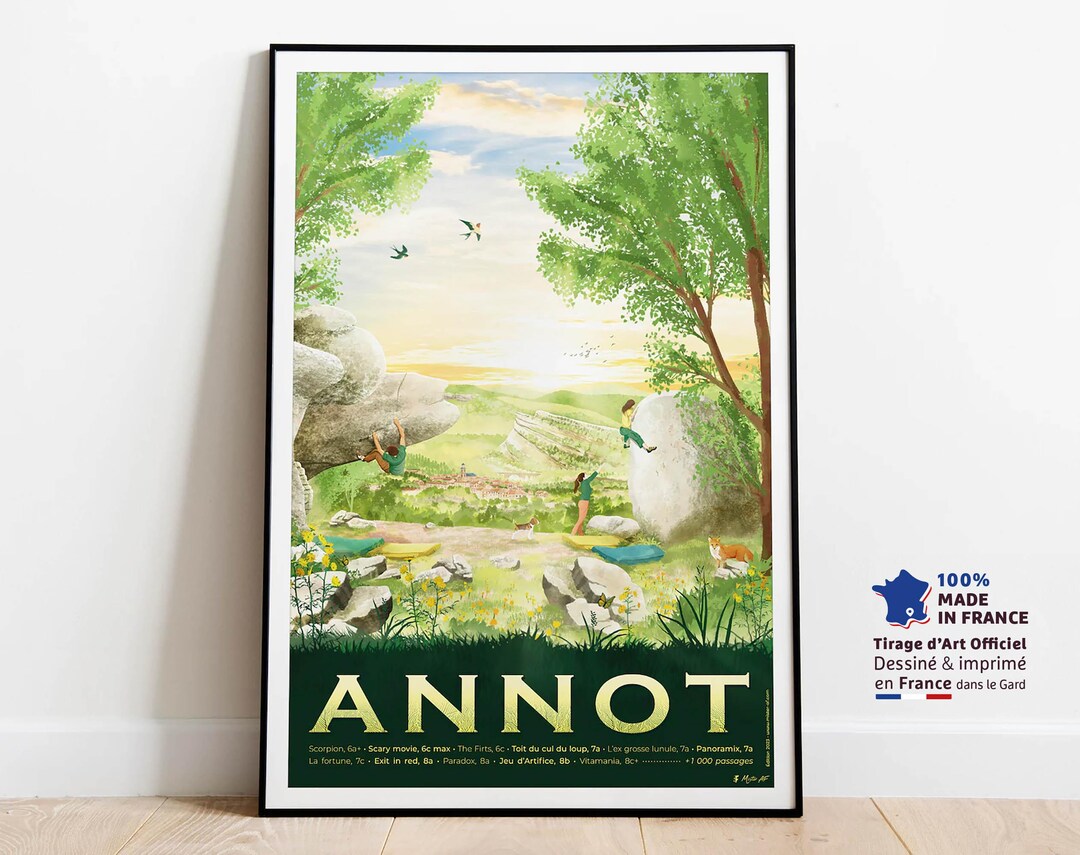 Annot Poster, Bouldering Outdoors - Printed on High-quality Paper ...