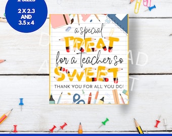 Teacher Sweet Treat Gift Tag, Teacher Appreciation, Baked Snack Teacher ...